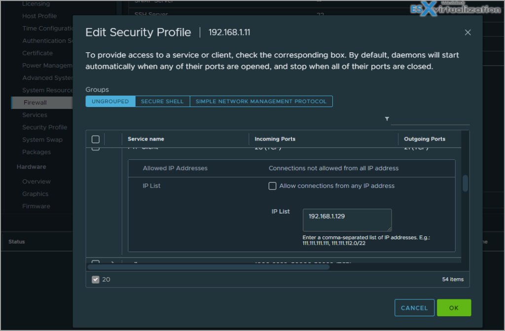 Vcp Dcv On Vsphere 8 X Objective 4 19 5 Configure Esxi Firewall Esx Virtualization