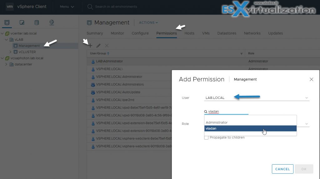 Vcp67 Dcv Objective 75 Configure Role Based User Management Esx Virtualization