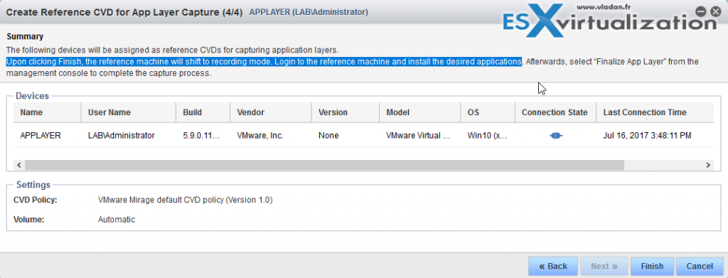 How to Capture a VMware Mirage Application Layer? - ESX Virtualization