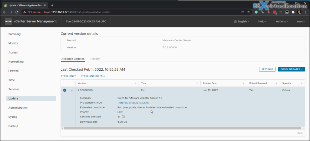 How To Upgrade Vmware Vcsa 7 Offline Via Patch Iso Esx Virtualization