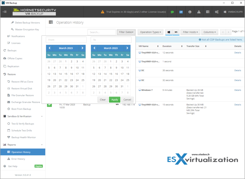 Hornetsecurity Vm Backup V9 For Vmware Vsphere And Microsoft Hyper V Product Review Esx
