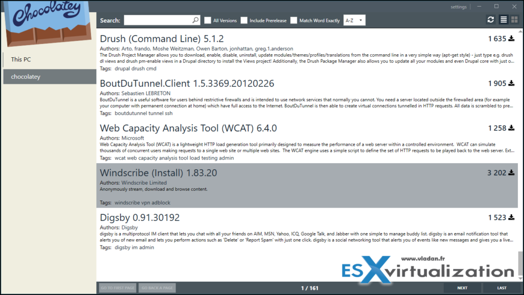 Chocolatey Gui As A Front End Deployment And Management Option Esx