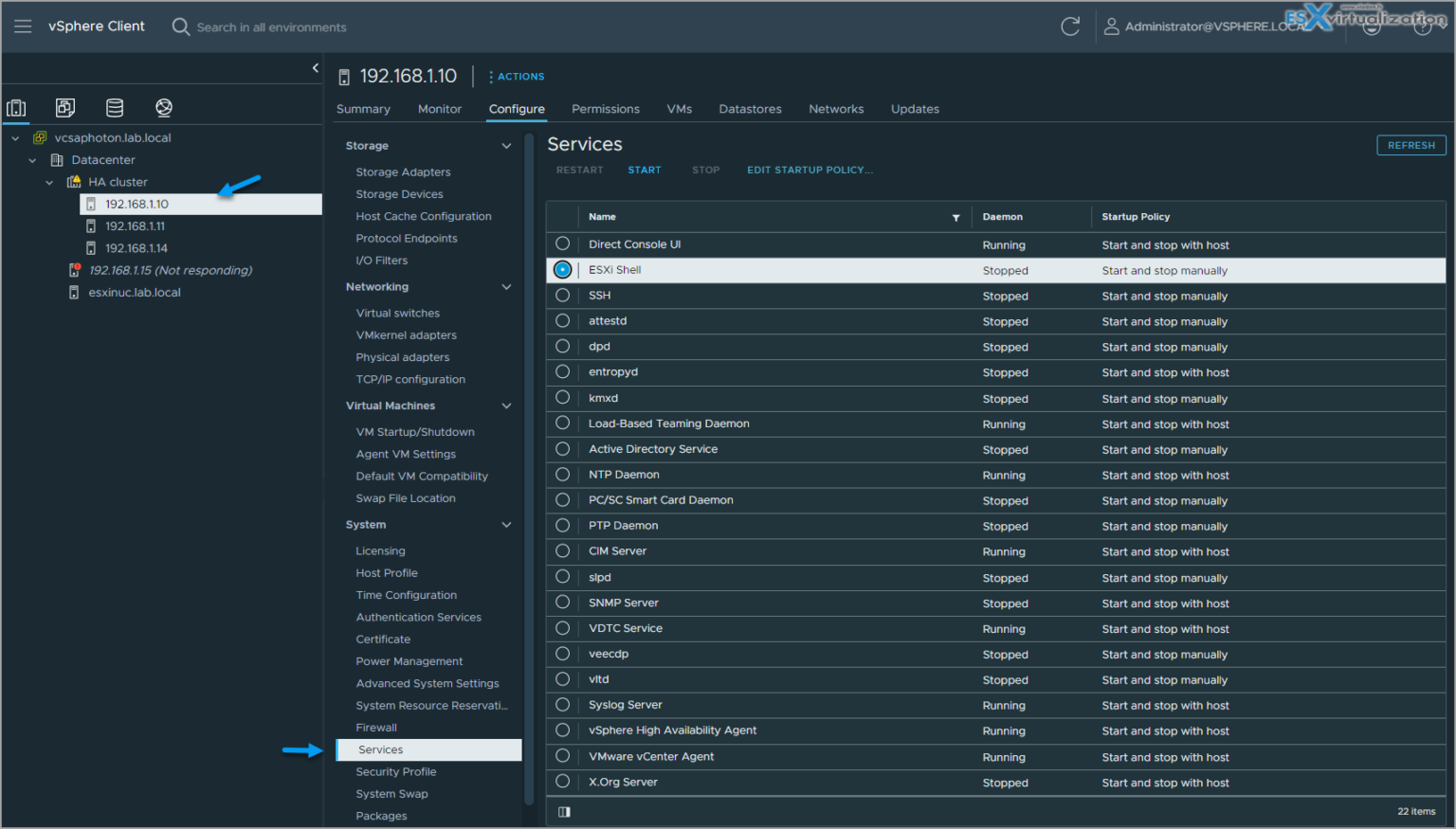 Vcp Dcv On Vsphere 8x Objective 4192 Configure Esxi Services Esx