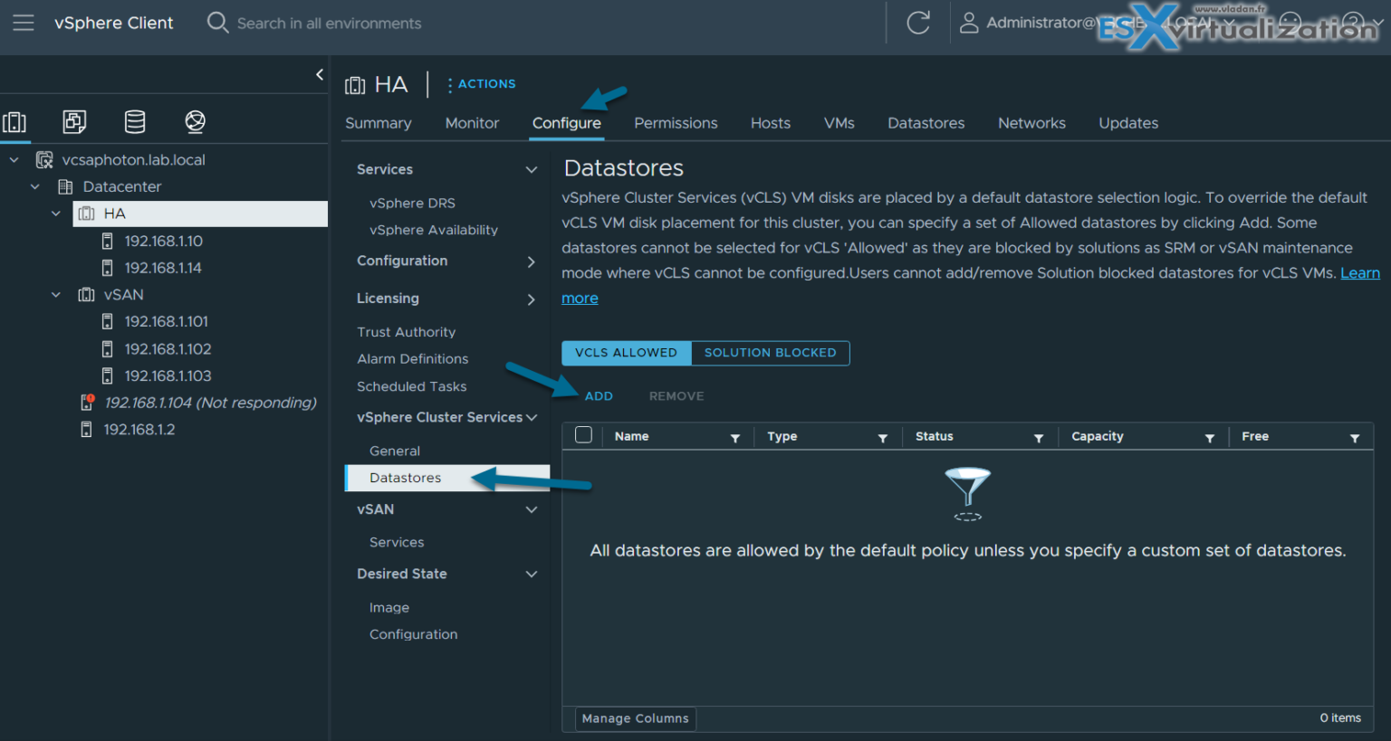 Vmware Vsphere 80 U2 And New Ui For Vsphere Cluster Services Vcls Esx Virtualization 1982