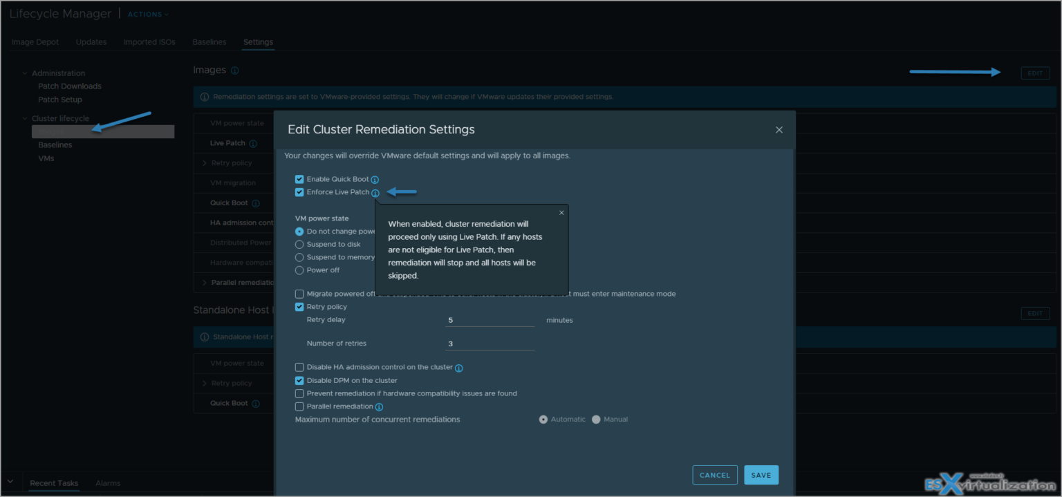 Patching Esxi Without Reboot Esxi Live Patch Yes Since Esxi 80 U3 Esx Virtualization