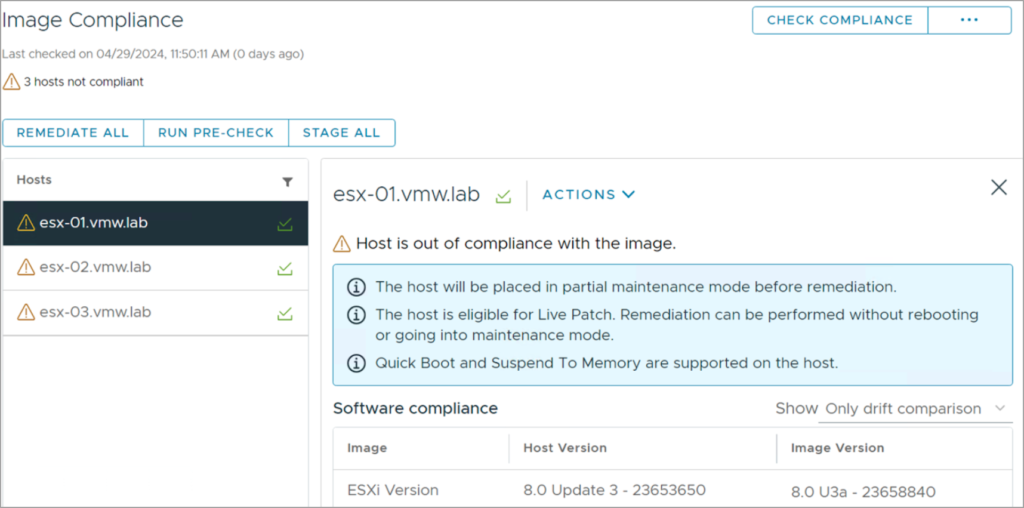 Patching Esxi Without Reboot Esxi Live Patch Yes Since Esxi 80 U3