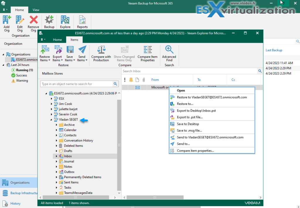 Veeam Backup for Microsoft 365 v7 Product Review - ESX Virtualization