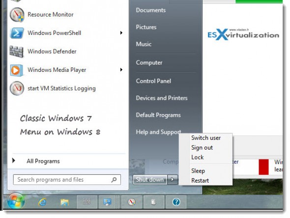 Windows 7 Explorer for Windows 8 - ESX Virtualization