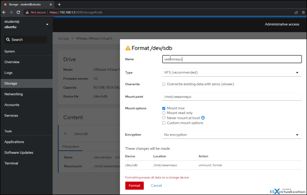 Veeam Backup And Replication 12 Beta Adding Hardened Linux Repository Esx Virtualization