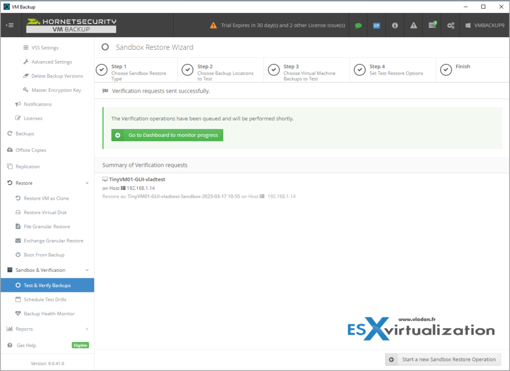 Hornetsecurity Vm Backup V9 For Vmware Vsphere And Microsoft Hyper V Product Review Esx