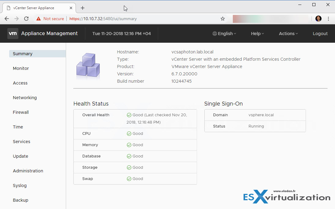 How To Login Into Vmware Vcenter Server Appliance Vcsa Management Page Esx Virtualization