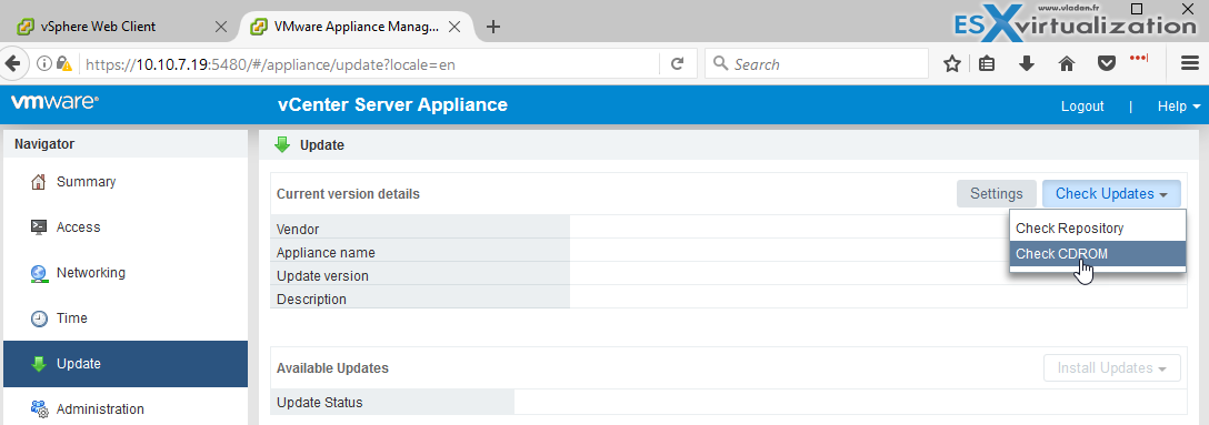 How to patch VMware VCSA 6.5 via ISO patch downloaded from VMware Patch ...
