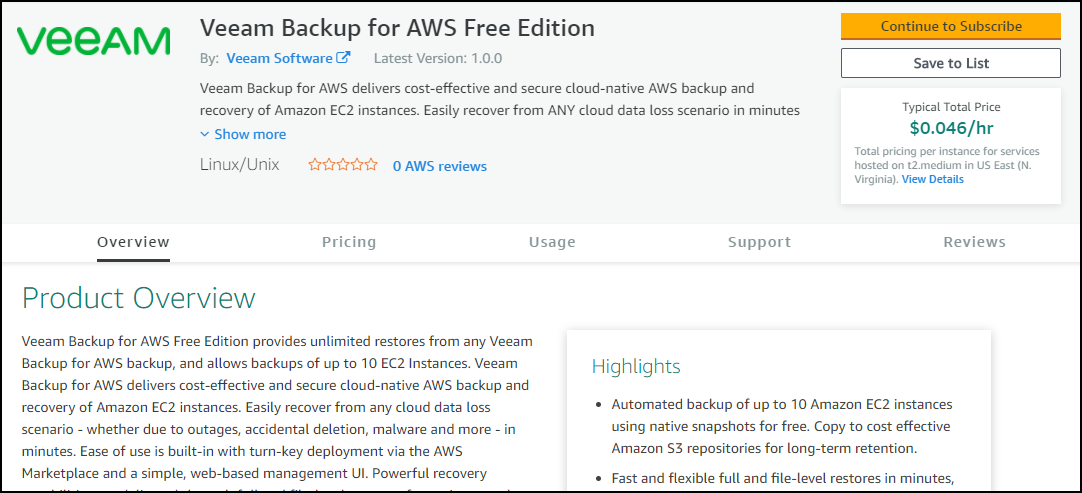 Veeam Backup For Aws Free Version Released Esx Virtualization