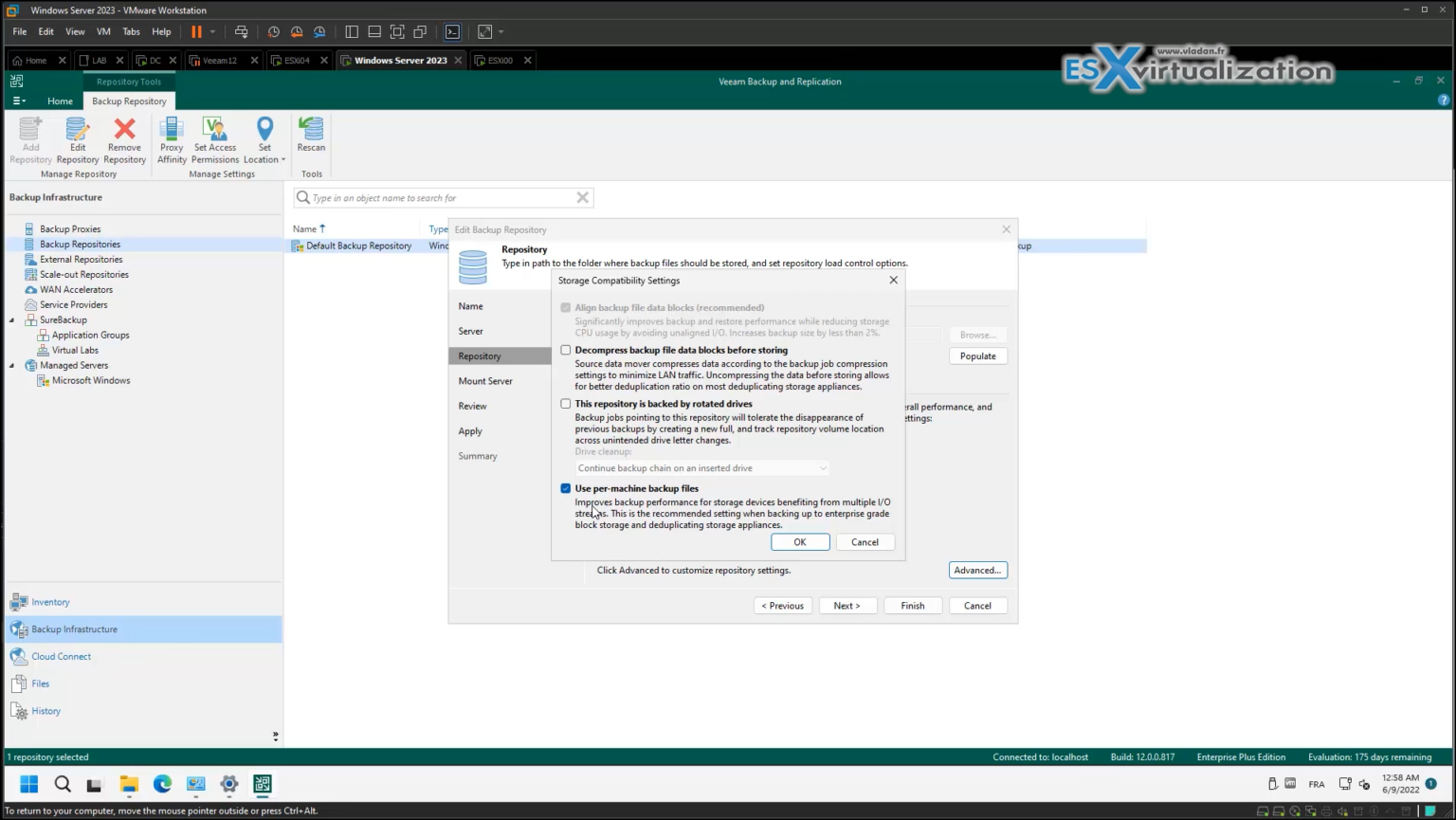 Veeam Backup and Replication 12 (Beta2) Installation - ESX Virtualization