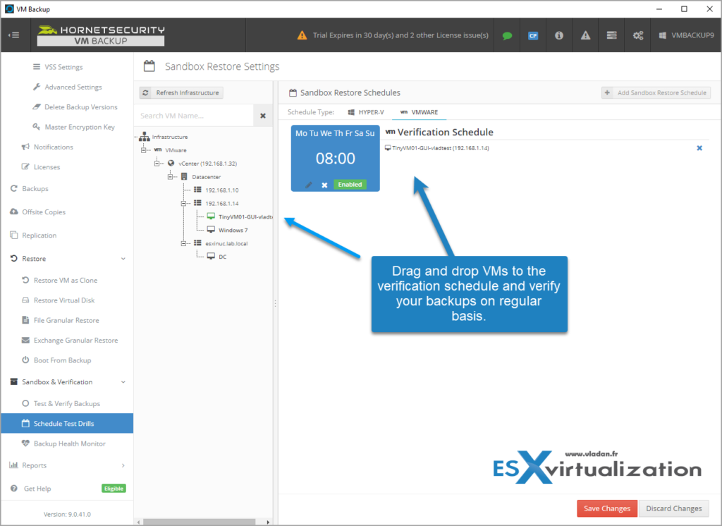 Hornetsecurity Vm Backup V9 For Vmware Vsphere And Microsoft Hyper V Product Review Esx
