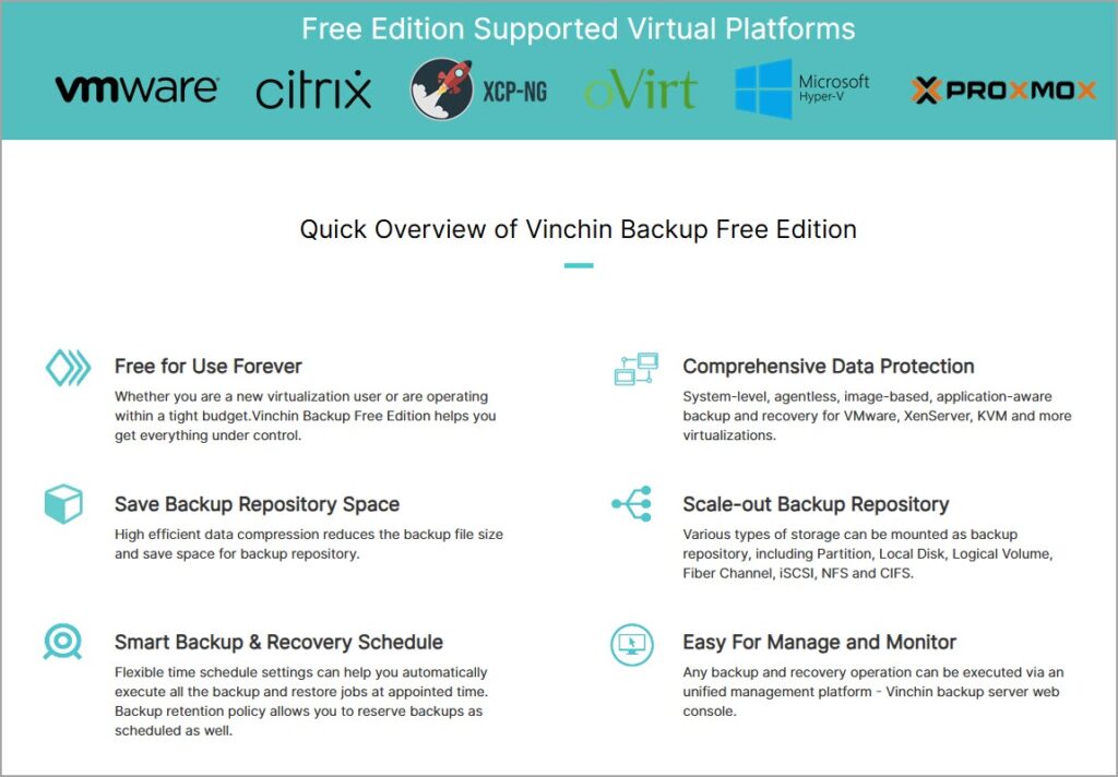 Backup solution that supports 15+ Hypervisors - Vinchin Backup and Recovery - ESX Virtualization