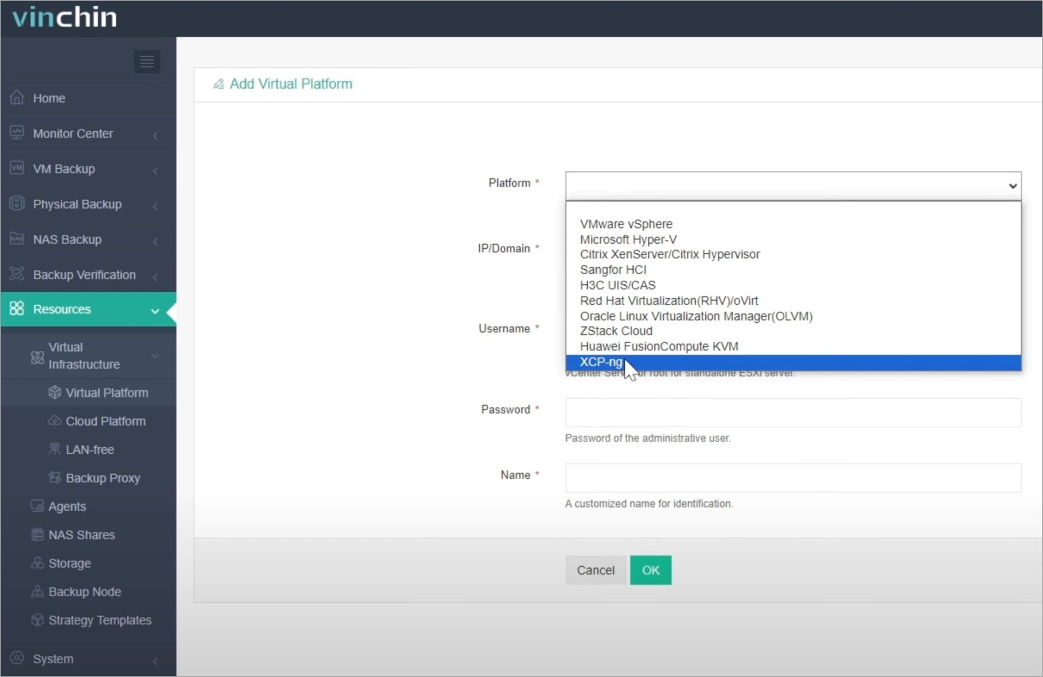 Backup solution that supports 15+ Hypervisors - Vinchin Backup and Recovery - ESX Virtualization