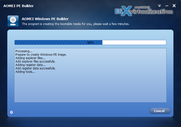 WinPE ISO Tool - Free AOMEI PE Builder - ESX Virtualization