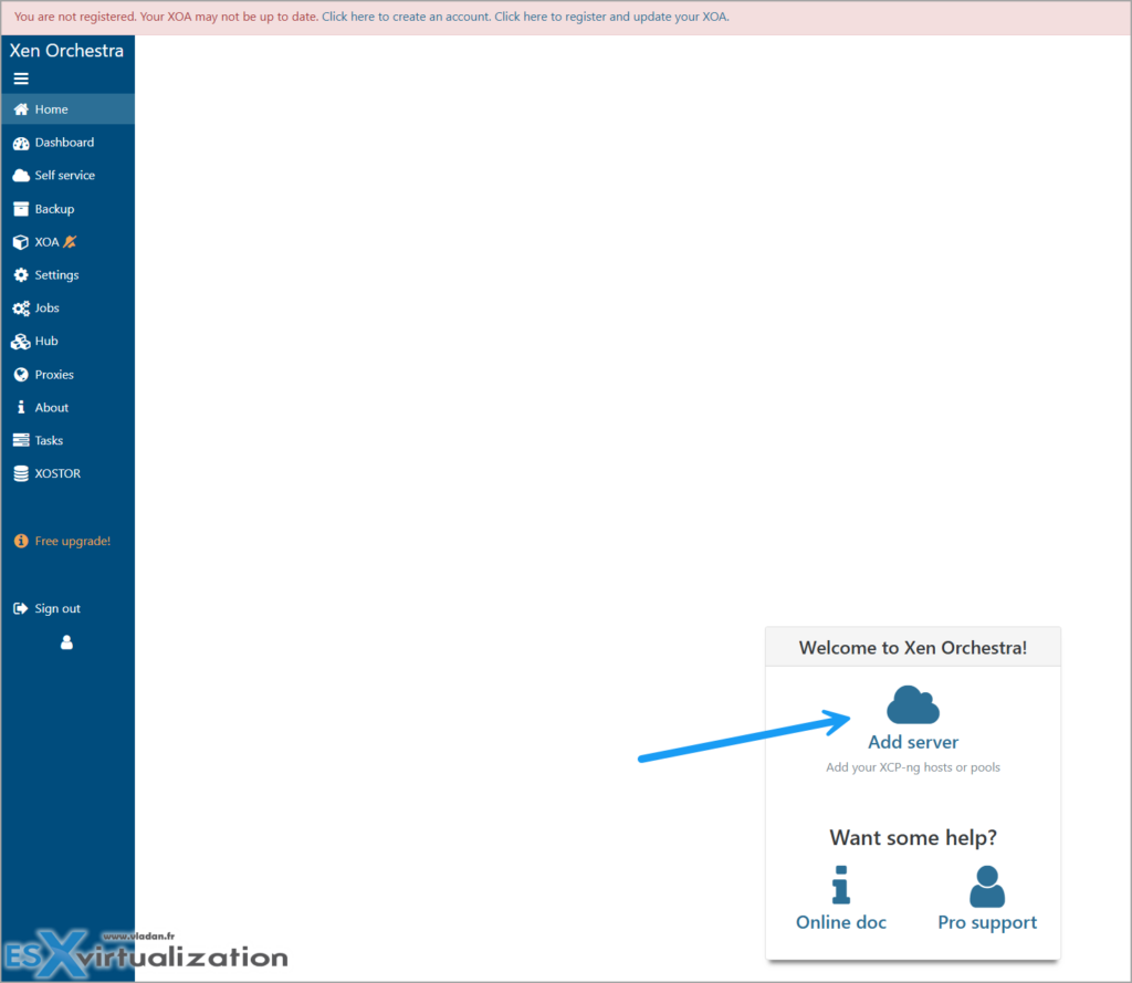XCP-NG FREE Hypervisor and XO Lite to deploy XOA - ESX Virtualization