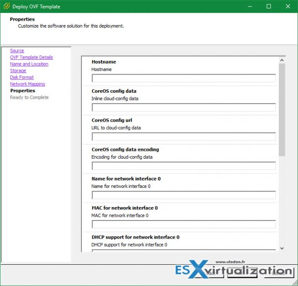 How-To Install and Configure CoreOS OVA Image on ESXi