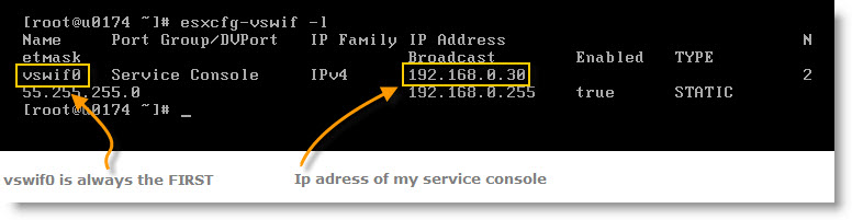 VMware ESX - Configuration of Service console via CLI - ESX Virtualization
