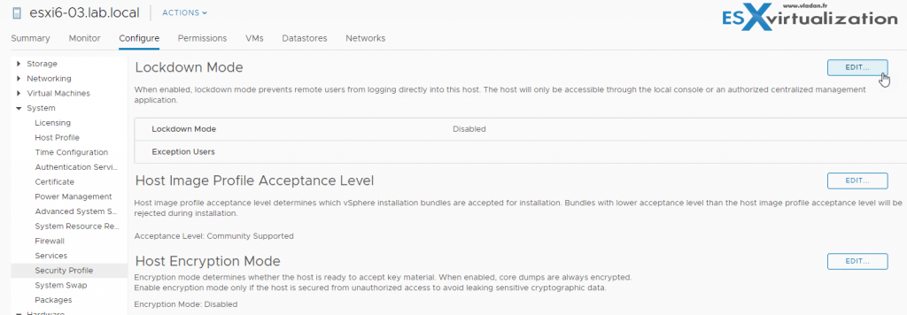 Vcp6 7 Dcv Objective 7 4 Configure Host Security Esx Virtualization