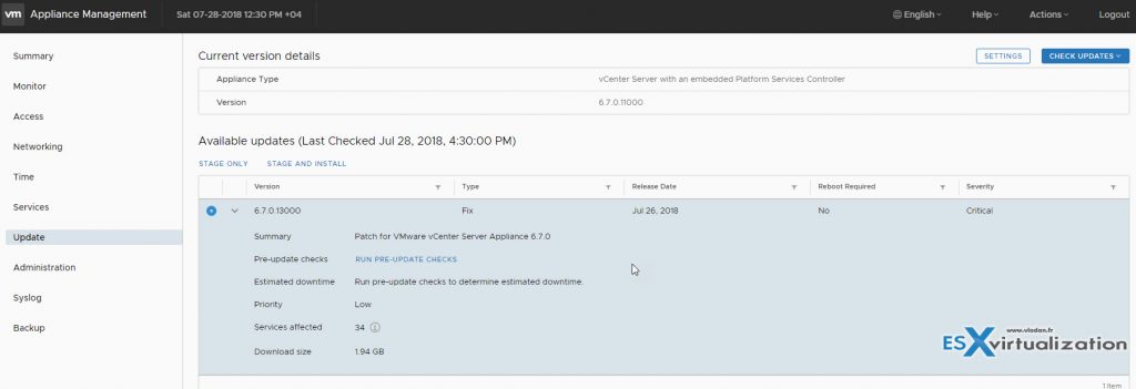 How To Patch Vmware Vcenter Server Appliance Vcsa 67 Offline Esx Virtualization