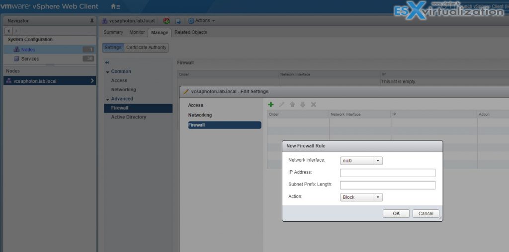VMware vCenter Server Appliance (VCSA) - Manage Firewall Settings - ESX ...
