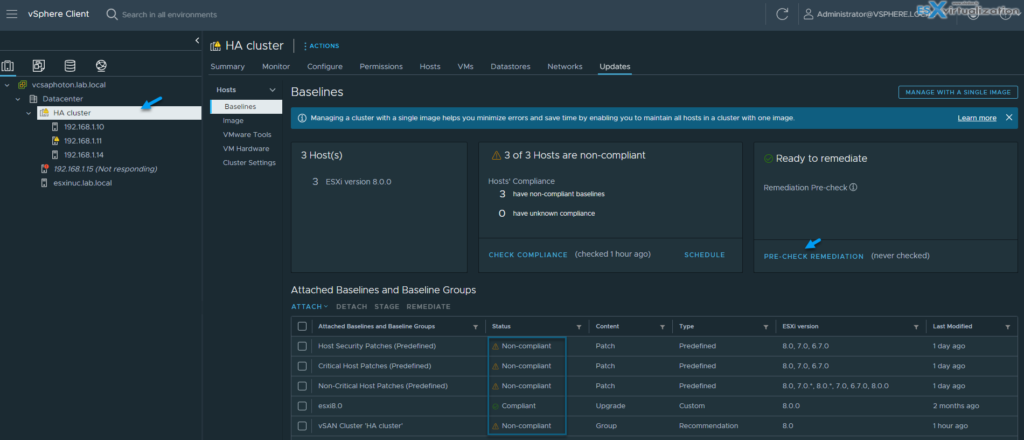 Vcp Dcv On Vsphere 8 X Objective 5 9 Use Vsphere Lifecycle Manager To Determine The Need For