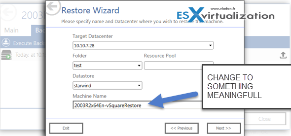How To Backup And Restore Vm In Vsquare Backup Esx Virtualization