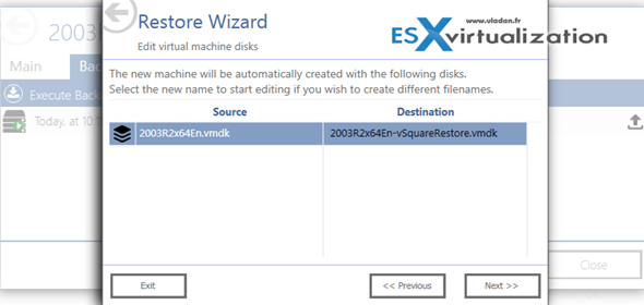 How To Backup And Restore Vm In Vsquare Backup Esx Virtualization