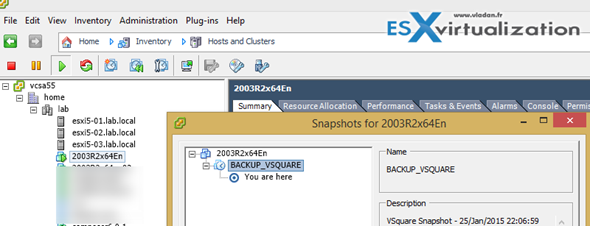 How To Backup And Restore Vm In Vsquare Backup Esx Virtualization